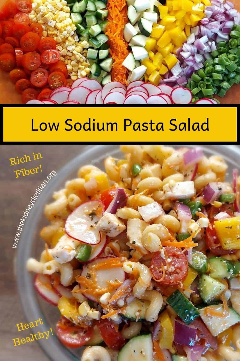 Low Sodium Pasta Salad Bursting With Color The Kidney Dietitian